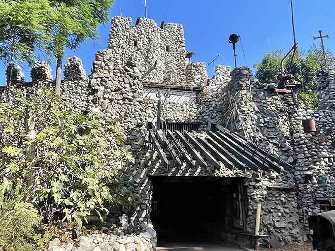Every stone, bottle, and salvaged piece tells a story in this wonderfully eccentric castle that celebrates creative resourcefulness.