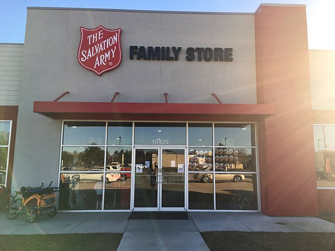 Clean lines and charitable finds! This Salvation Army store combines good deeds with great deals.