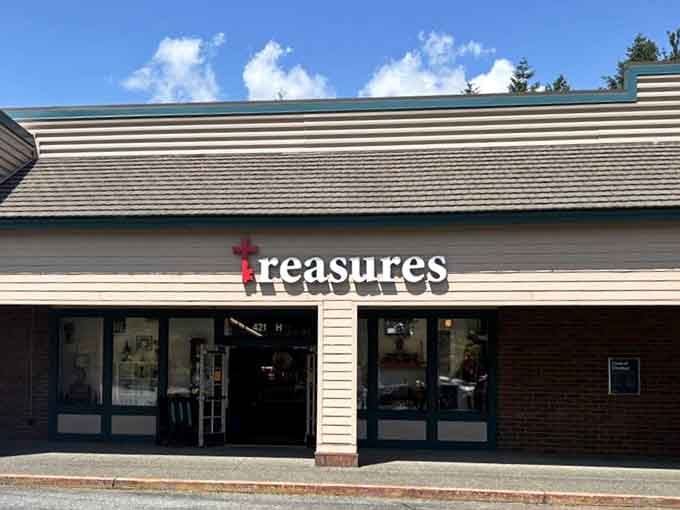 Blue skies and clean lines create an inviting storefront where North Bend locals hunt for their next favorite find.