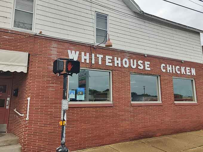This brick building might not win beauty contests, but the chicken inside deserves a crown and scepter.