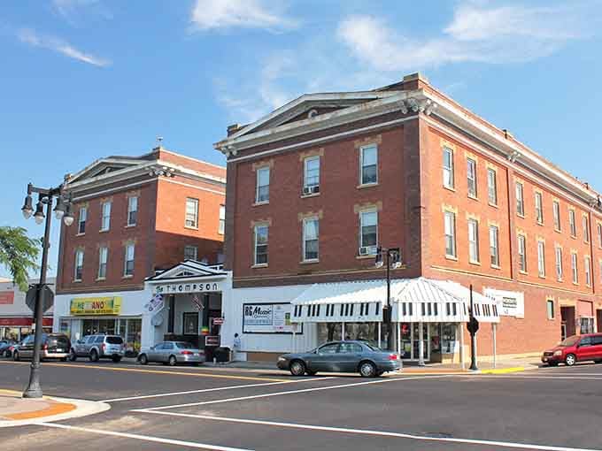 Stately brick buildings with classical details prove that small-town architecture can rival anything the big cities offer, just quieter.