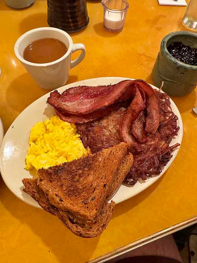 When your breakfast plate arrives looking like it could feed a small village, you know you're in good hands.