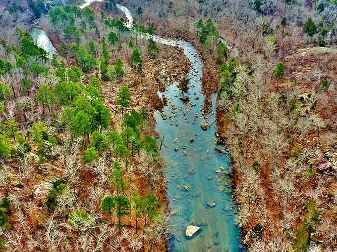 The St. Francis River cuts through the Ozark wilderness like a blue ribbon, offering kayakers and nature lovers a pristine escape from digital life.