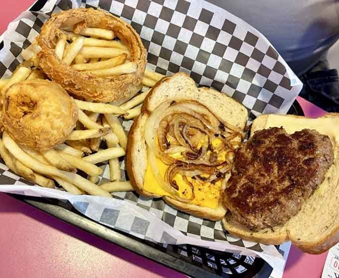 That patty melt on rye with a mountain of fries proves sometimes the best meals are the simplest ones.