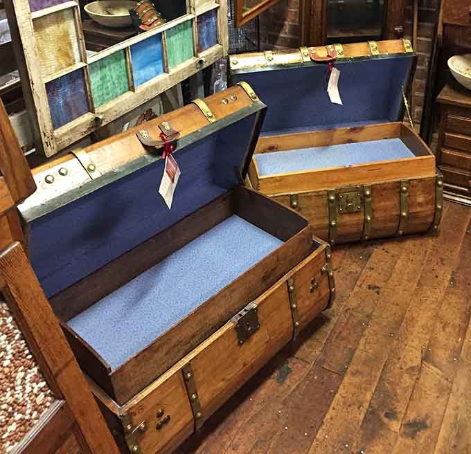 Vintage trunks that once traveled the world now wait patiently to store your modern-day adventures and memories.