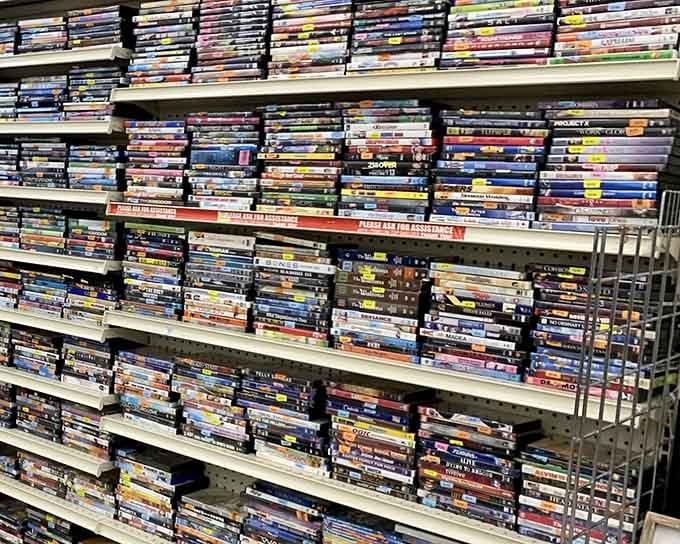 DVDs lined up like soldiers ready to rescue you from another night of scrolling through streaming services.