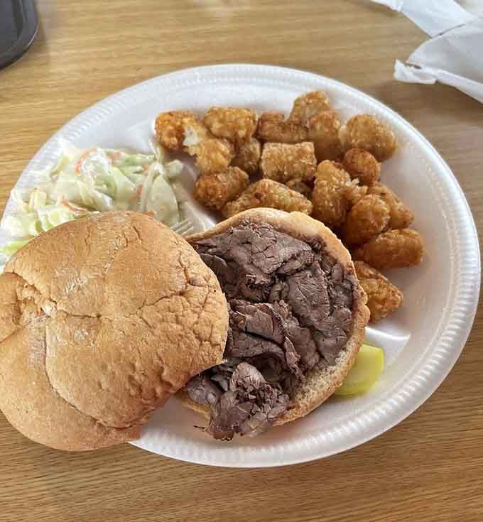 When your meal looks this good on a paper plate, you know the food speaks louder than fancy presentation.