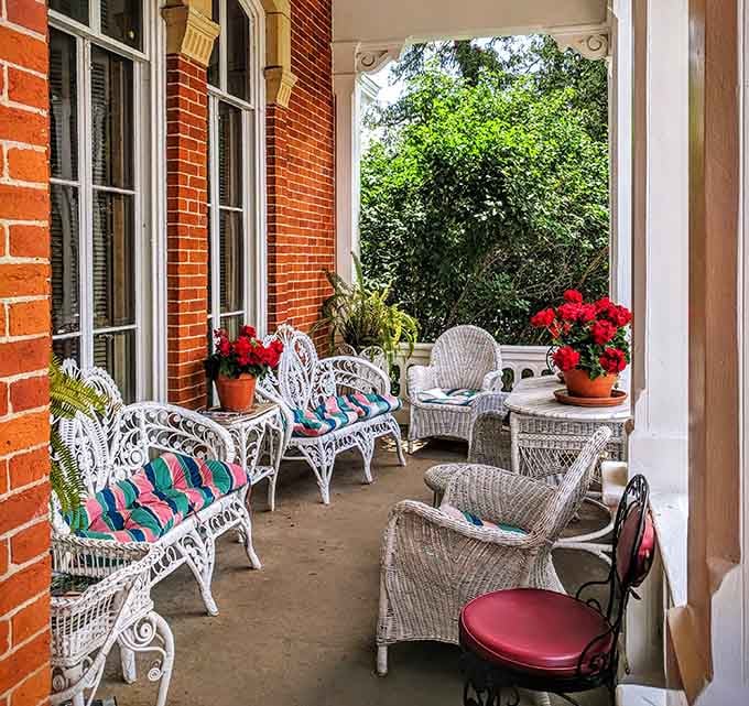 Wicker furniture that's seen more elegance than most of us will experience in a lifetime of trying.