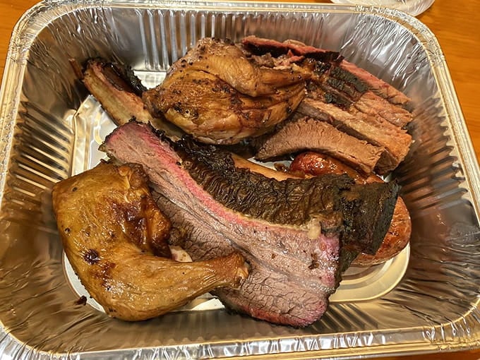 This tray of smoked perfection looks like it could feed a small army or one very determined barbecue enthusiast.