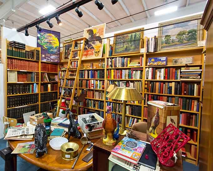 Book lovers, prepare to lose track of time among these floor-to-ceiling shelves of literary treasures and vintage finds.