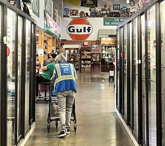 Fellow treasure hunters navigate the aisles with that familiar look of determined joy on their faces.