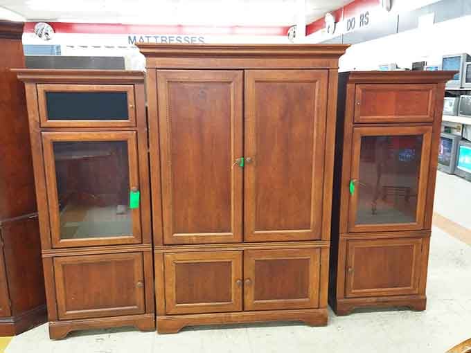 This entertainment center isn't just furniture&mdash;it's a time capsule from when TVs were deeper than they were wide.