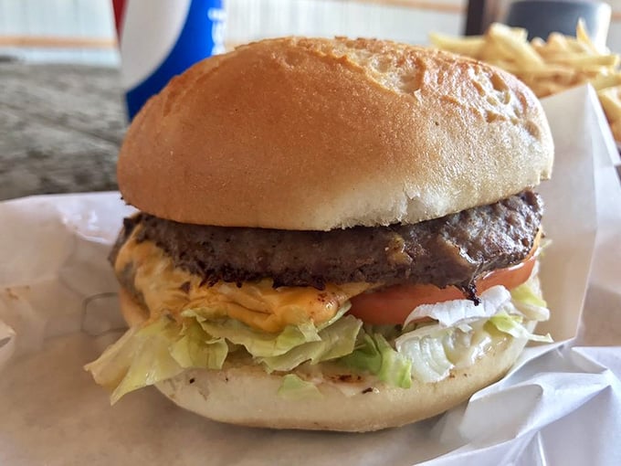 Behold the double cheeseburger: two patties, melted cheese, fresh toppings, and enough deliciousness to justify the inevitable food coma.