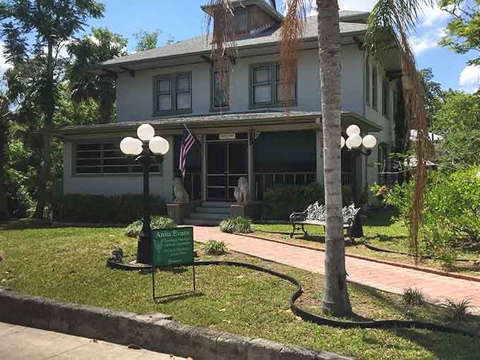 Victorian architecture meets palm trees in this beautifully preserved home that could star in any period film.
