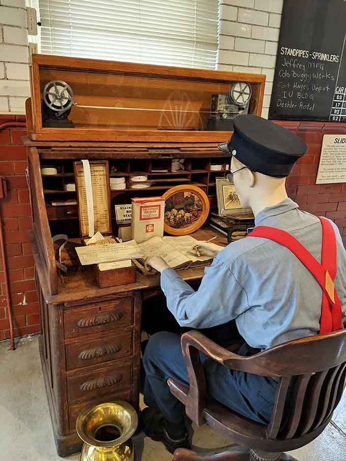 Step into the past at this authentic fire station desk where alarms were answered and heroes were dispatched.