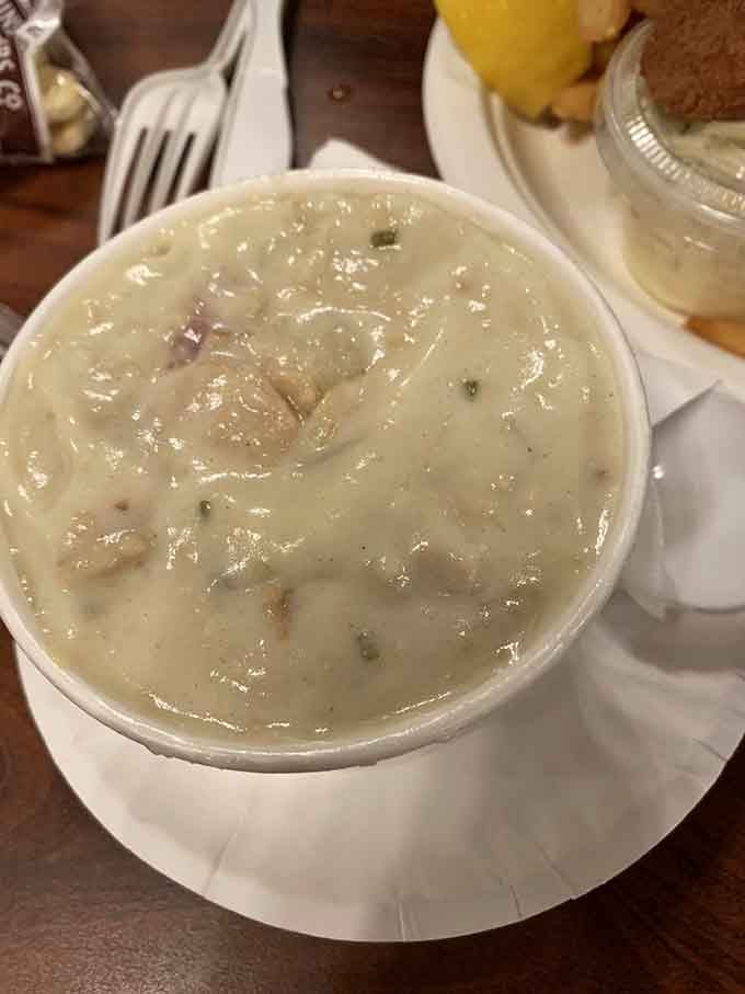 Clam chowder so creamy and rich, it's practically a hug in a bowl on those chilly coastal evenings.