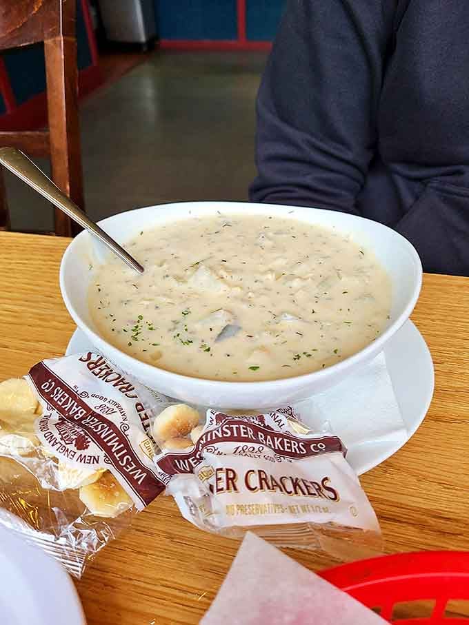 A bowl of clam chowder so creamy and packed with seafood, it makes rainy Alaskan days something to look forward to.