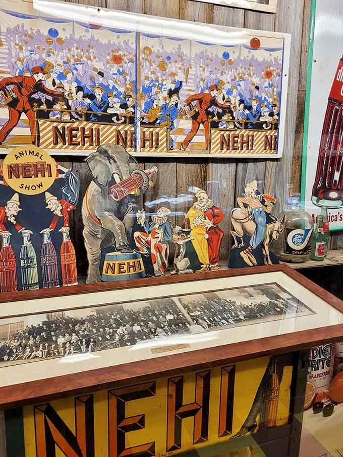 Nehi soda memorabilia proving that before energy drinks, we had simpler ways to get our sugar fix.