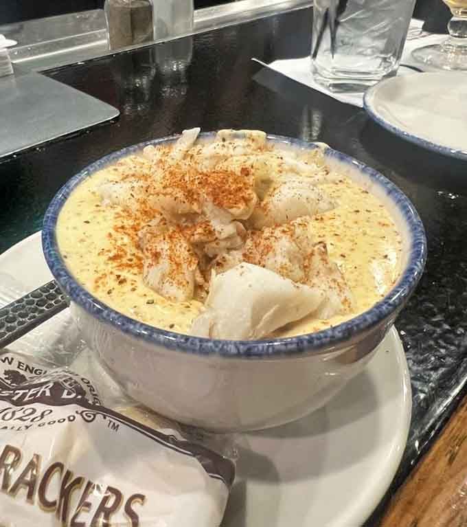 This cream of crab soup isn't just a starter&mdash;it's a warm, velvety hug in a bowl, topped with generous lumps of crab.