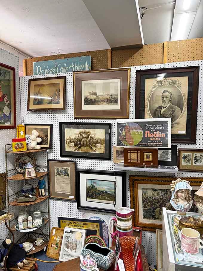 Framed memories line the walls, turning history into art and making you wonder about the faces staring back.