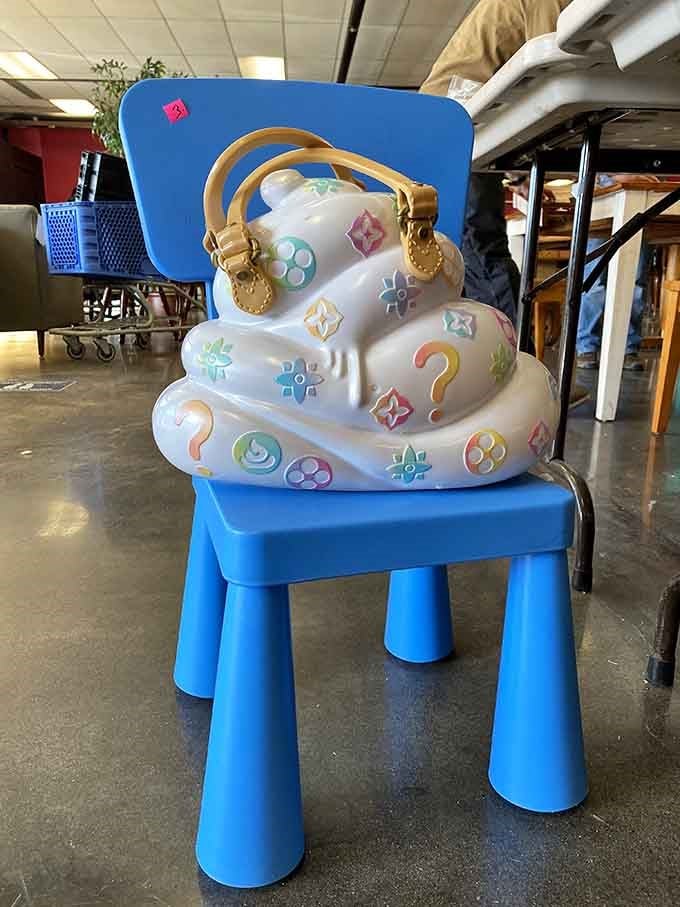 Even designer-inspired toy purses find their way here, because kids' tastes are expensive but thrift stores aren't.