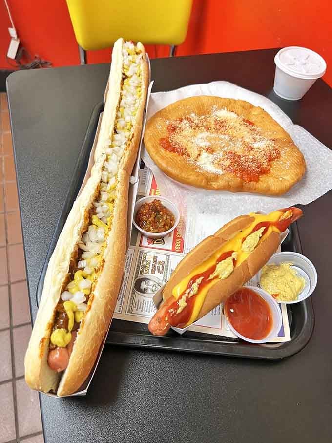 This magnificent specimen proves that sometimes bigger really is better, especially when mustard's involved and hunger strikes.