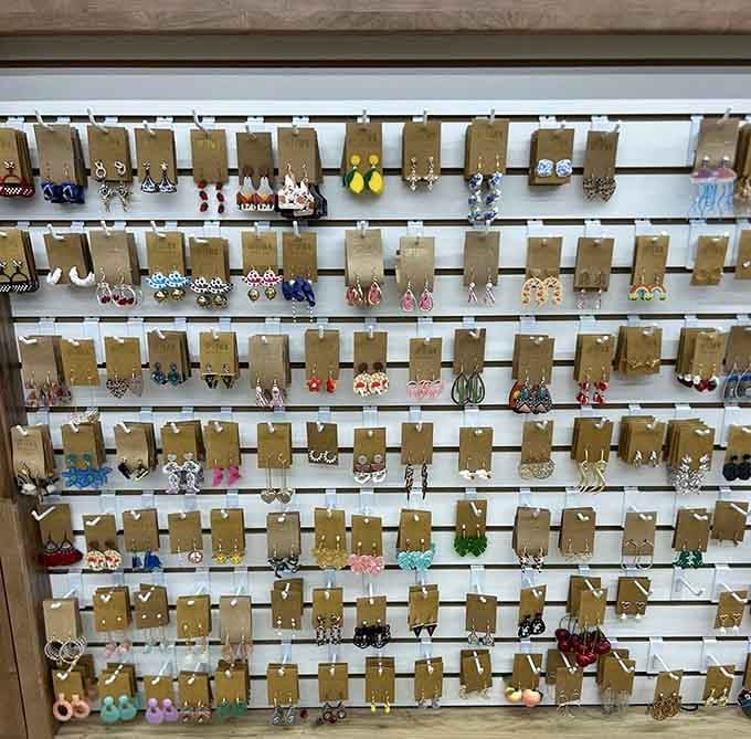 This earring display is jewelry's version of a candy store. Go ahead, treat yourself&mdash;these accessories cost less than your morning latte habit.