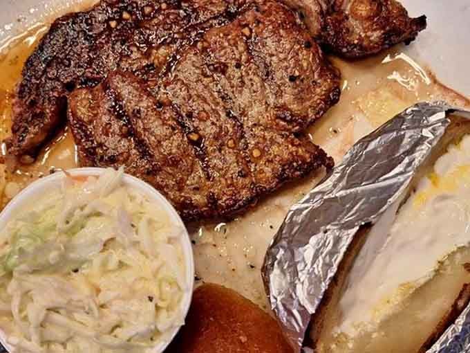 That steak could make a vegetarian reconsider their life choices, paired perfectly with a foil-wrapped baked potato.
