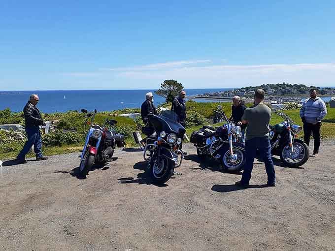 Motorcycle enthusiasts know a good view when they see one, and this gathering spot delivers ocean vistas worth revving your engine for.