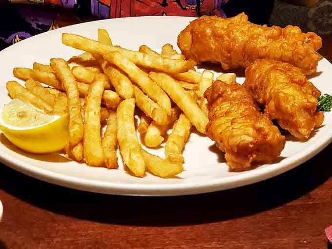 The Fish and Fries showcases Alaskan cod in golden, crispy armor&mdash;proof that seafood in Albany can rival coastal offerings without the seagull theft risk.