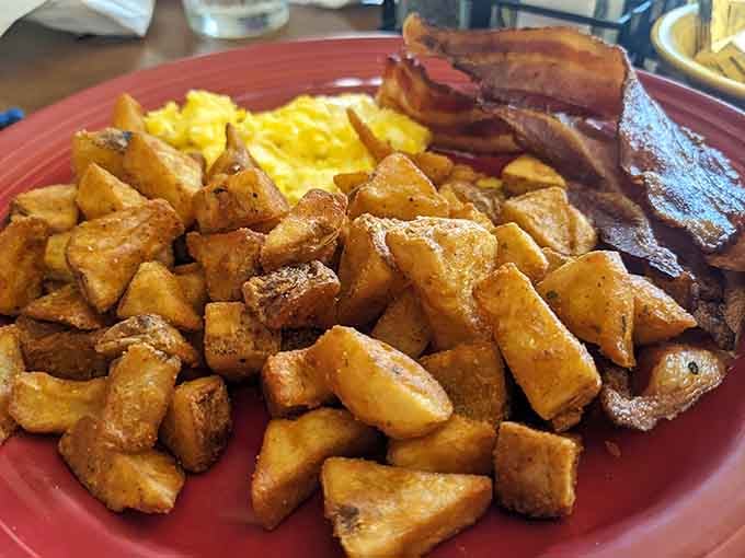 Golden, crispy home fries that could make a potato farmer weep tears of joy and pride.