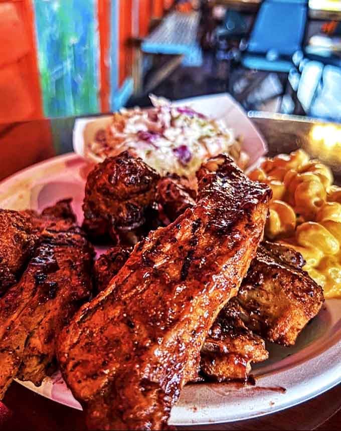 These ribs aren't just smoked, they're serenaded. Served with mac and cheese that would make your grandmother both jealous and proud.
