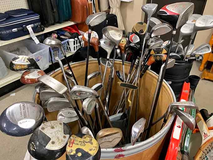 Golf club nirvana where weekend duffers and aspiring Tigers can find their next favorite club. That barrel contains more stories than a 19th hole happy hour!