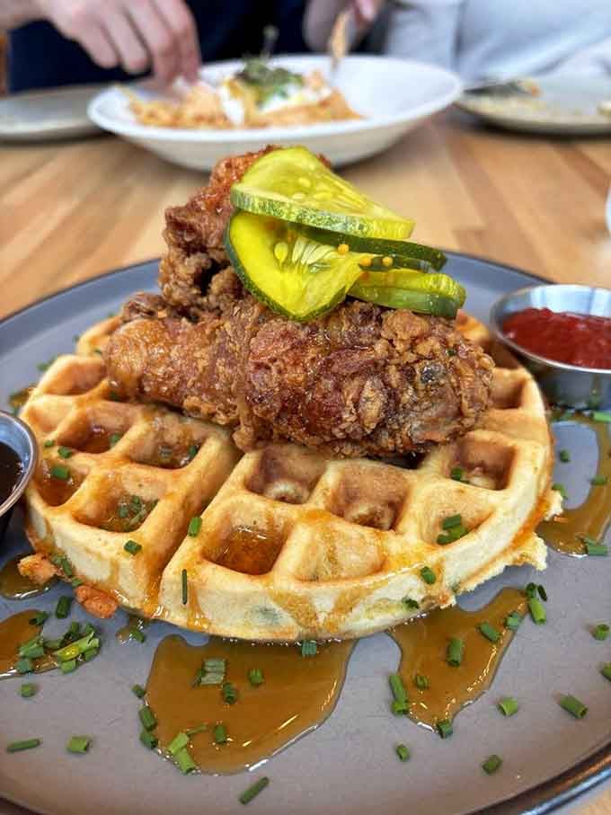 Chicken and waffles: because sometimes breakfast and dinner should just get together and make something beautiful happen.