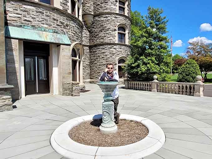Even the courtyard fountain gets the royal treatment. Every detail here whispers elegance and occasional grandeur shouts.