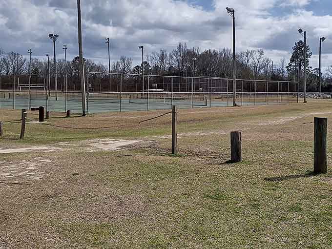 Tennis courts waiting for their next match&mdash;where the only pressure is remembering which side of the court you're supposed to be on.