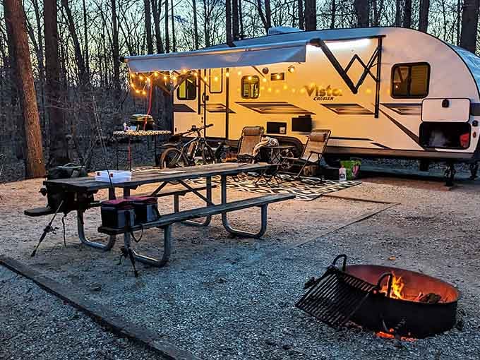 Camping setup so cozy, you might actually forget about your comfortable bed back home for once.