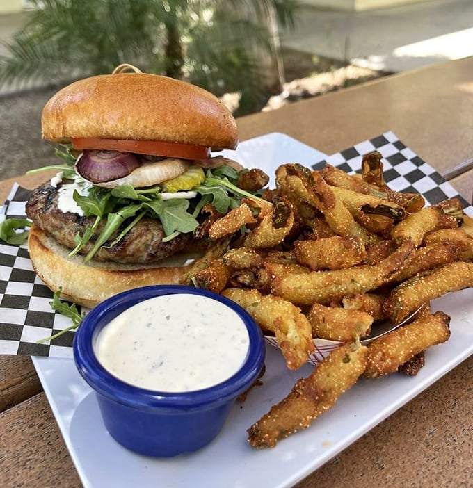 That stuffed lamb burger with pickle fries proves sometimes the best ideas sound crazy until you taste them.