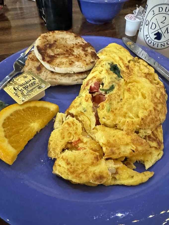 The veggie omelet proves healthy choices don't have to sacrifice flavor or that satisfying breakfast feeling you crave.