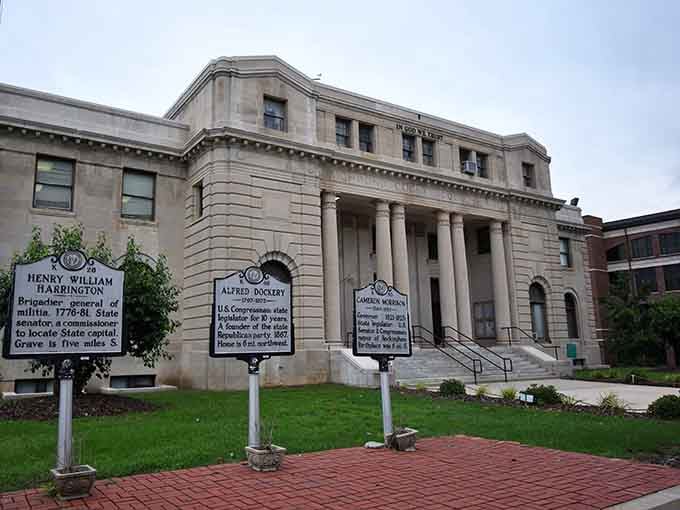 This stately brick courthouse commands respect, reminding us when public buildings were built to last more than one generation.