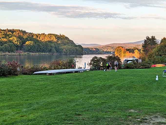 The Connecticut River paints a sunset masterpiece that no Instagram filter could improve. Mother Nature showing off her autumn portfolio.