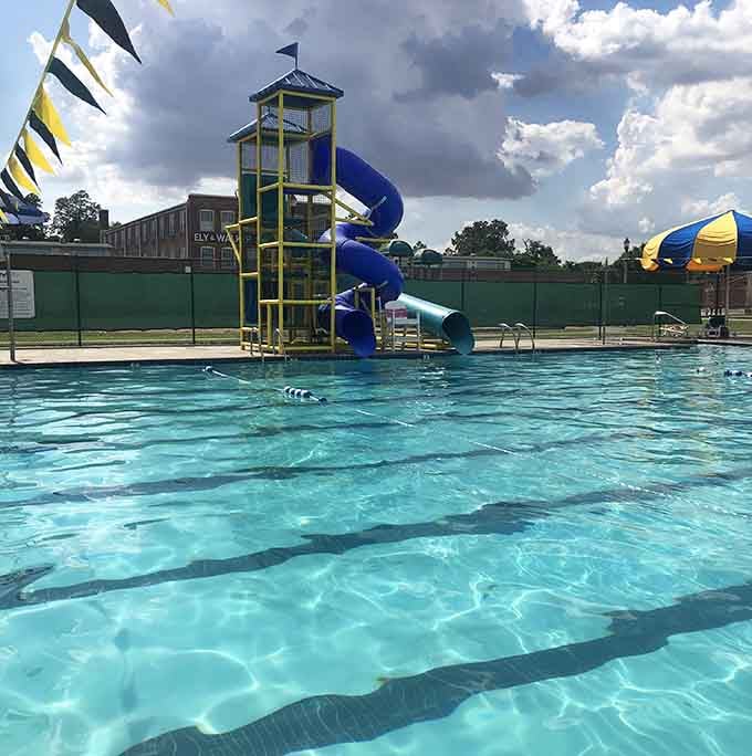 Those twisting water slides against dramatic clouds promise summer fun worthy of any vacation destination.