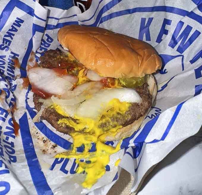 Behold the double cheeseburger in all its glory, with cheese oozing exactly the way the burger gods intended it to.