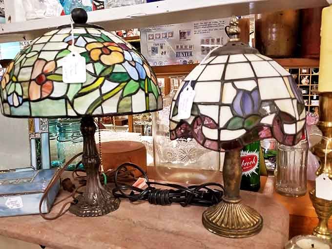 Tiffany-style lamps cast the kind of warm glow that makes everyone look good&mdash;unlike those unflattering office fluorescents we all endure.