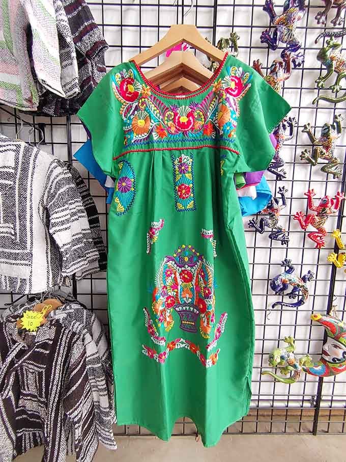 Vibrant embroidered dresses bring a splash of traditional Mexican artistry to your wardrobe without the boutique markup.