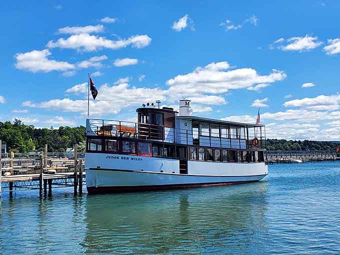 All aboard the Judge Ben Wiles! This sightseeing vessel offers lake tours that beat any PowerPoint presentation on local history.