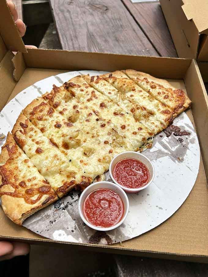 Sometimes simple cheese pizza is all you need, especially when it's this beautifully golden.