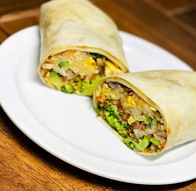 This breakfast burrito wraps up everything you need to start your day right in one tidy package.