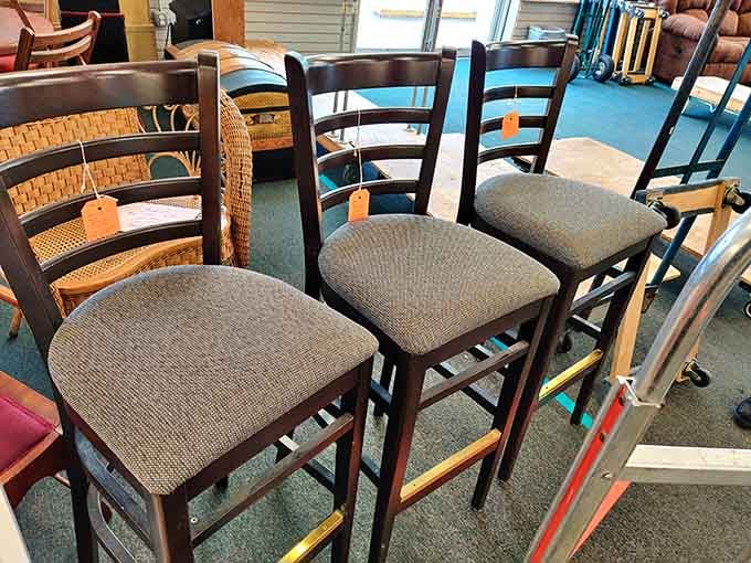 Dining chairs waiting for their next family gathering, ready to support both dinner guests and spirited debates.