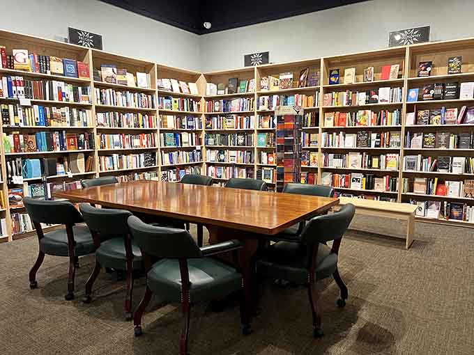 Surrounded by wisdom from centuries of thinkers, this reading nook makes existential crises feel surprisingly comfortable and welcoming.